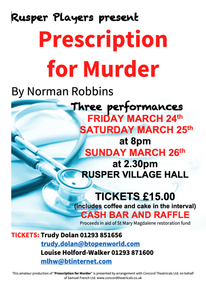 "Prescription for Murder" - Rusper Village Hall